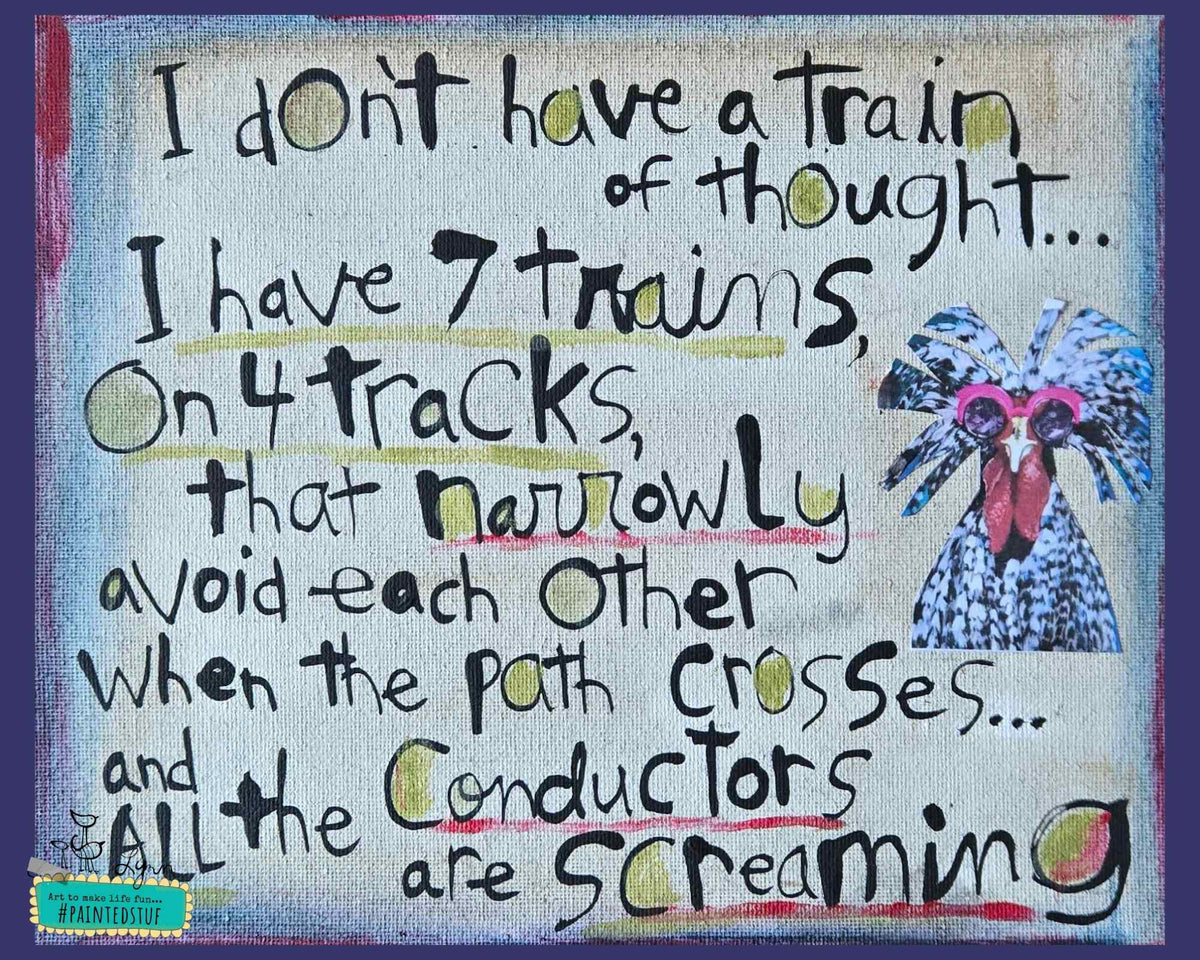 Canvas -NEW Chicken train – Painted Stuf